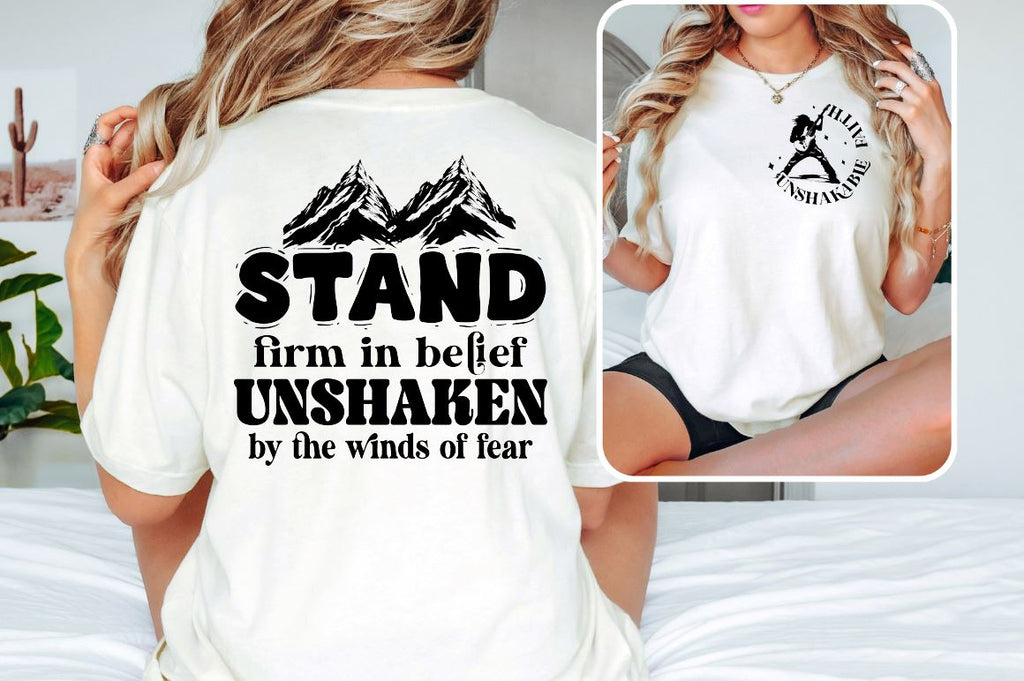 Unshakable faith Front and Back SVG T shirt Design - So Fontsy
