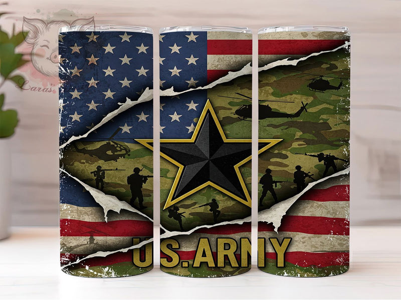 U.S. Army Flag 20oz Military Pride Tumbler, American Flag Tumbler, 20oz ...