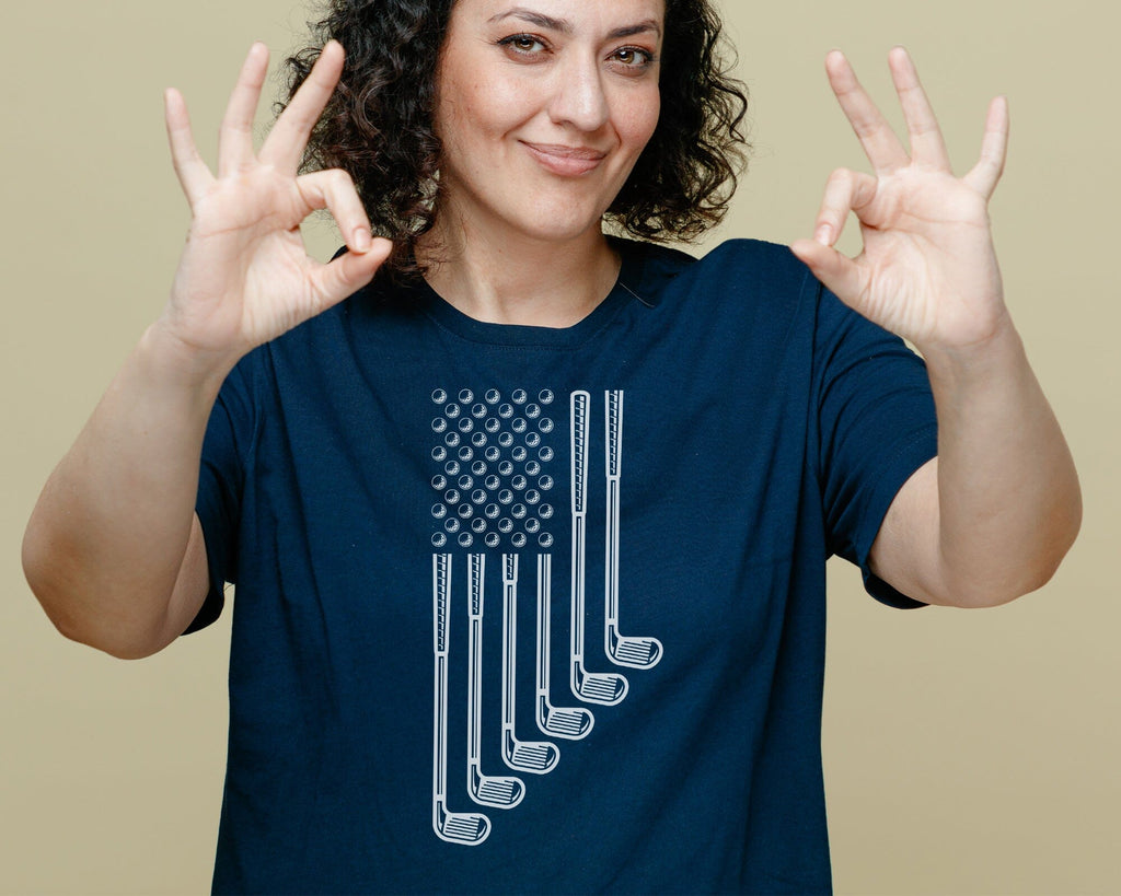 USA Flag with Golf svg, American golf lover, Red and Blue, Golf bat svg ...