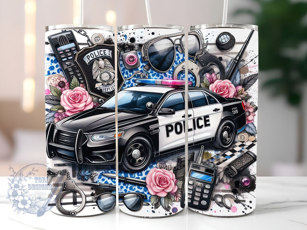 USA Police 20 oz Skinny Tumbler, 4th of July Tumbler Png, Straight ...