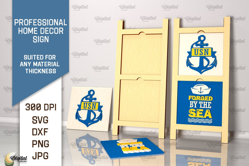 USN Sign SVG. Professional Home Decor Sign Laser Cut - So Fontsy