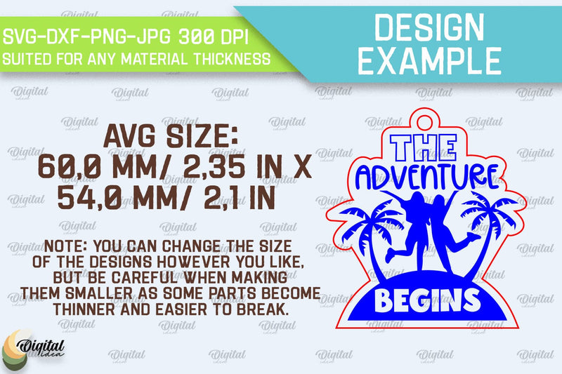 Vacation Keychains Laser Cut Bundle. Adventure Keychains SVG - So Fontsy