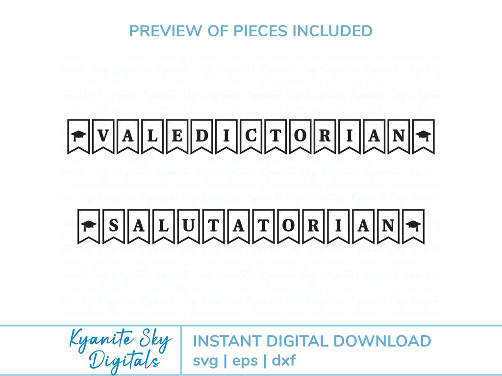 Valedictorian Salutatorian Buntings SVG cut files graduation paper ...