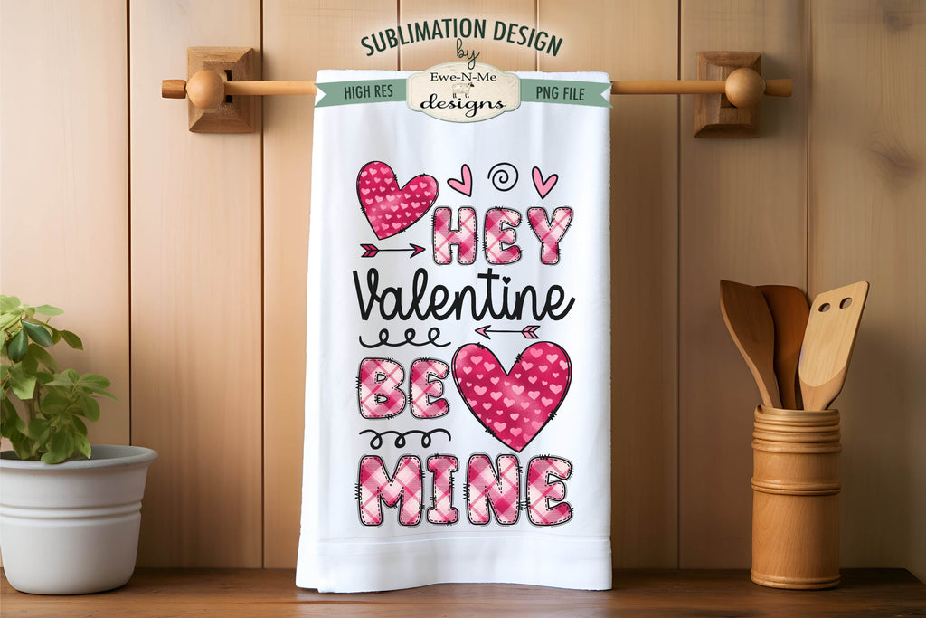 Valentine Be Mine Doodle Letter Sublimation Towel Designs - So Fontsy