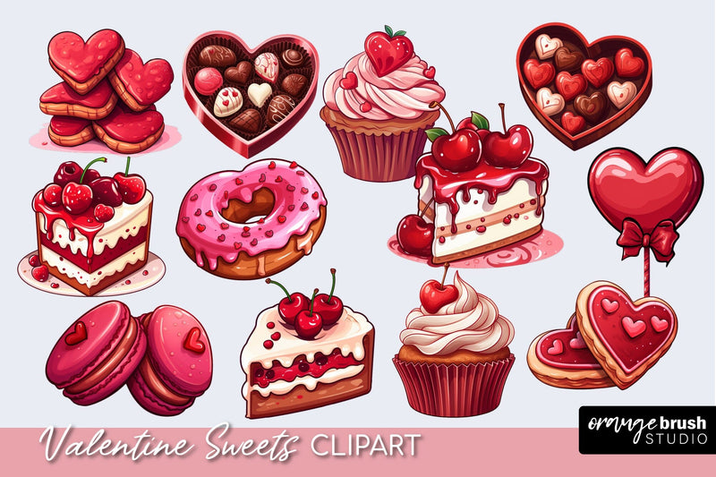 Valentine Sweet Clipart, Valentines Day Chocolate Clipart - So Fontsy