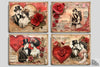 Valentine Vintage Couples Digital Junk Journal Double Pages - So Fontsy