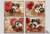 Valentine Vintage Couples Digital Junk Journal Double Pages - So Fontsy