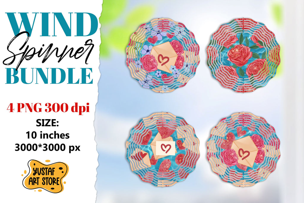 Valentine wind spinner sublimation design. 4 wind spinner - So Fontsy