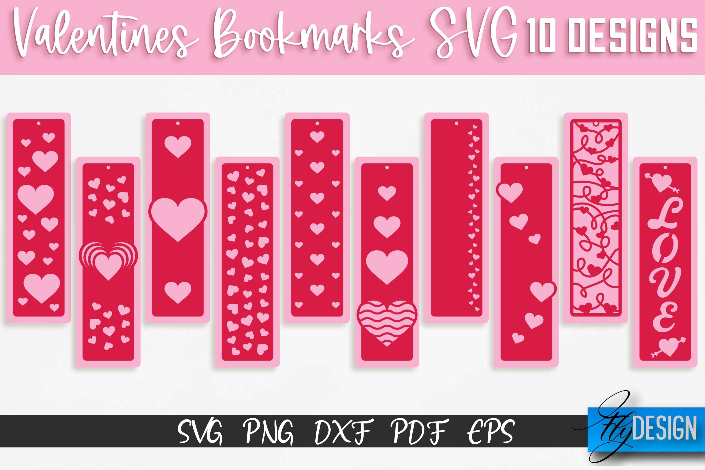Valentines Bookmarks SVG | Bookmark SVG Design | Book Lover - So Fontsy