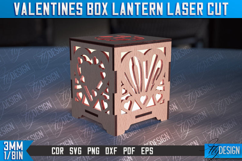 Valentines Box Lantern Laser Cut | Luminaire Design | CNC Files - So Fontsy