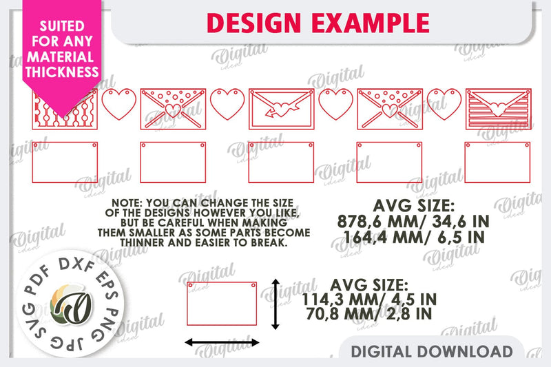 Valentine's Day Banner Laser Cut. Love Banner SVG. Heart SVG - So Fontsy