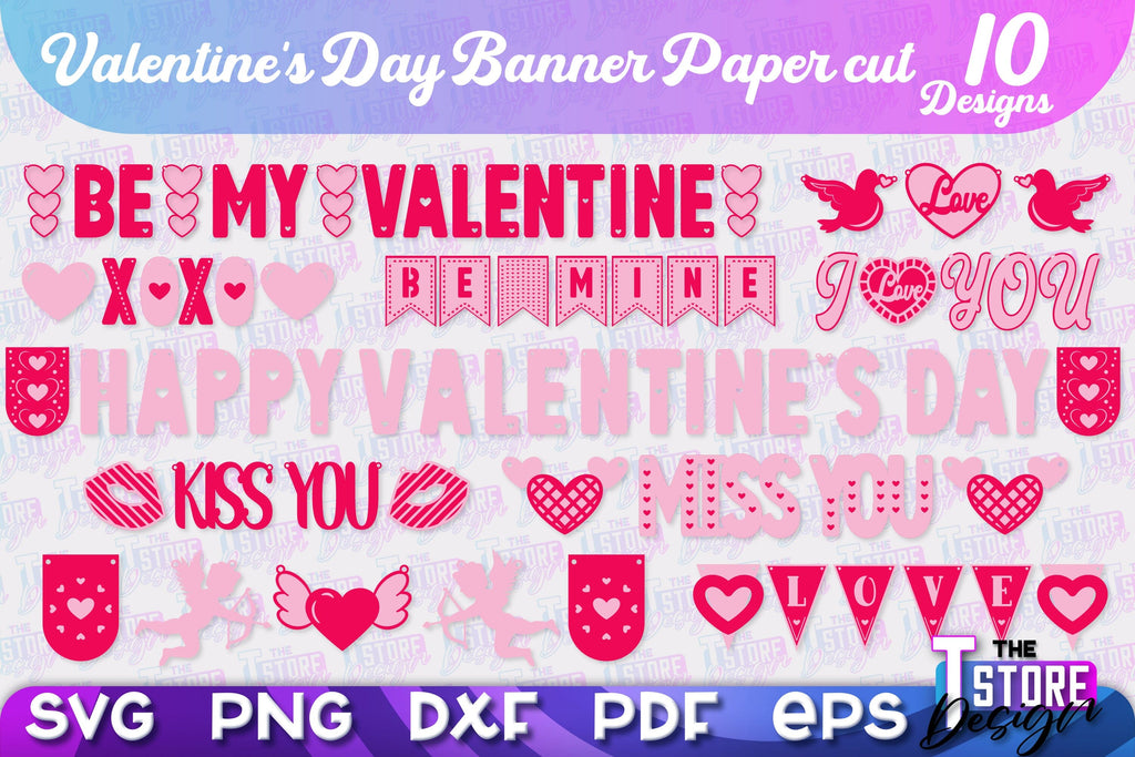 Valentine's Day Banners Bundle | Paper Banner | Garland | Valentine's ...