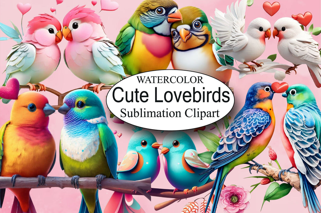 Valentine's Day Bird Clipart Bundle - So Fontsy