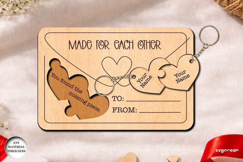 Valentine's Day Couple Keychains SVG Bundle - So Fontsy