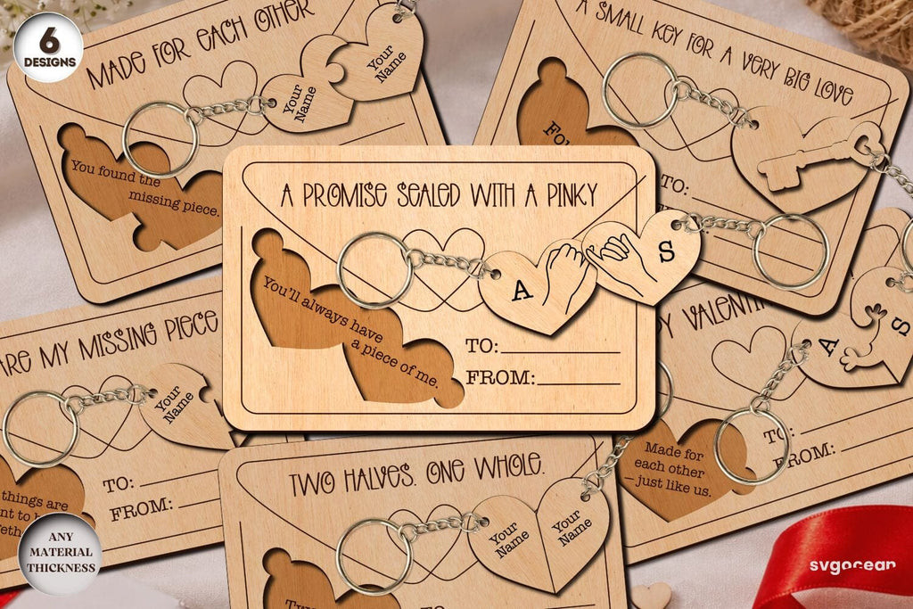 Valentine's Day Couple Keychains SVG Bundle - So Fontsy