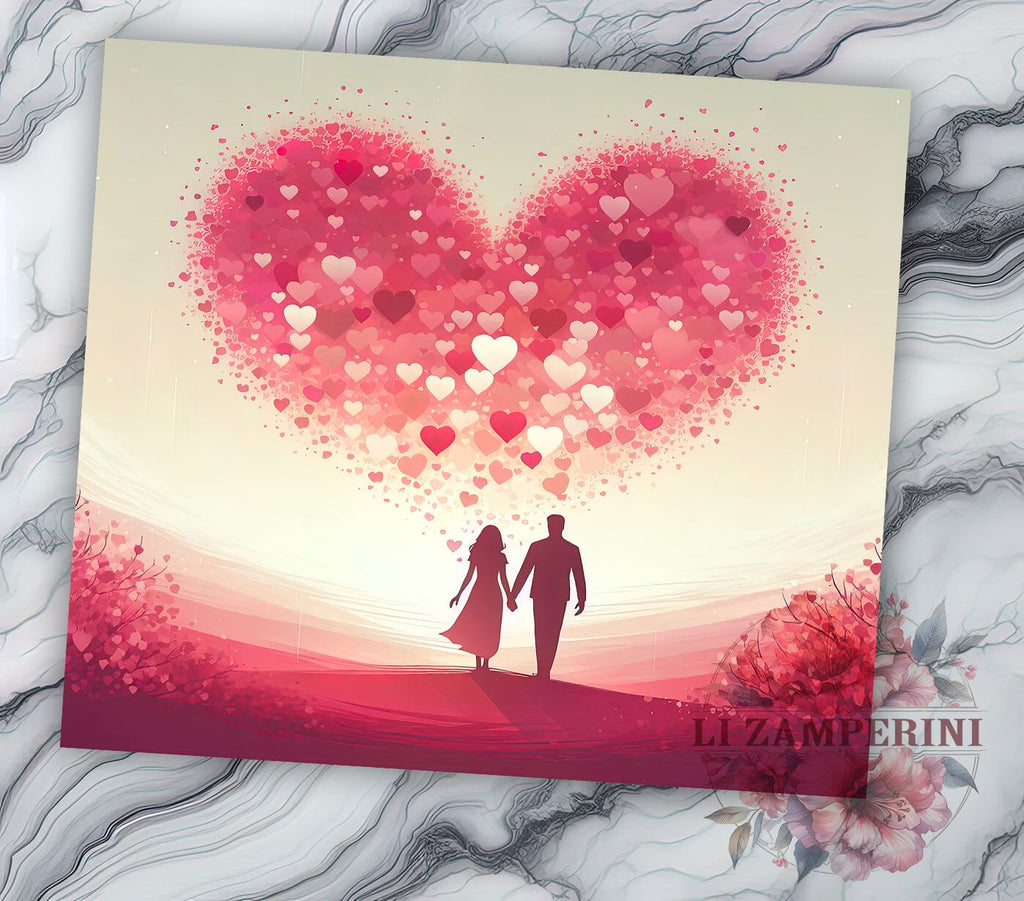 Valentine's Day Couple Tumbler Wrap, February 14 Sublimation Design ...