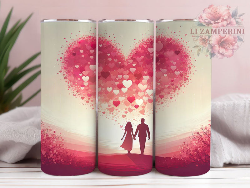 Valentine's Day Couple Tumbler Wrap, February 14 Sublimation Design ...