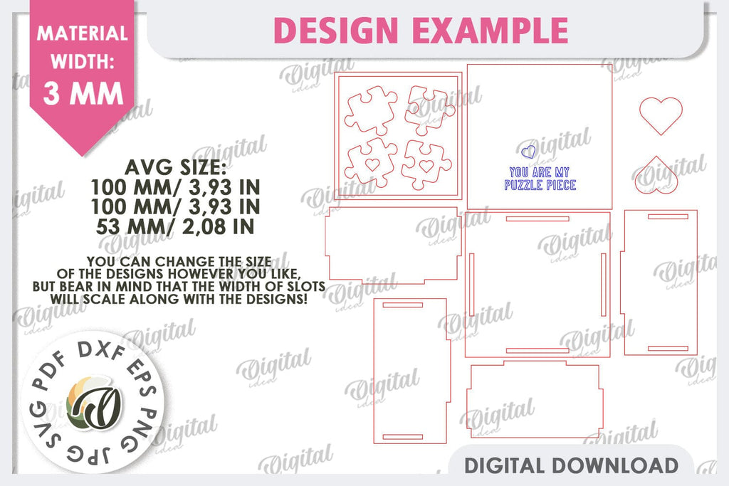 Valentine's Day Gift Boxes Laser Cut Bundle. Candy Boxes SVG - So Fontsy