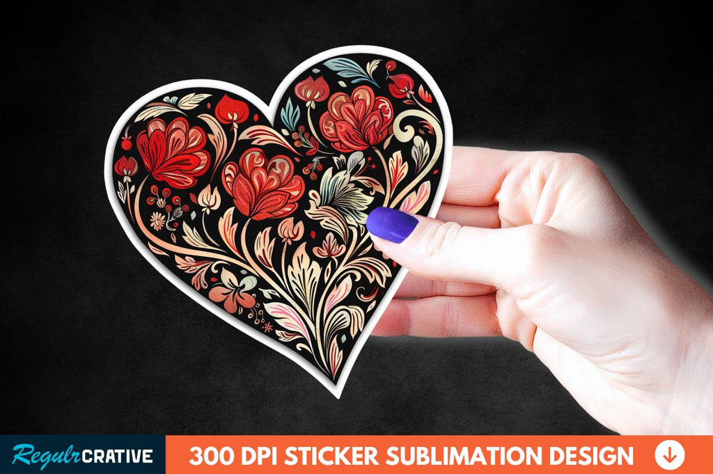 Valentines Day Heart Sticker Clipart - So Fontsy