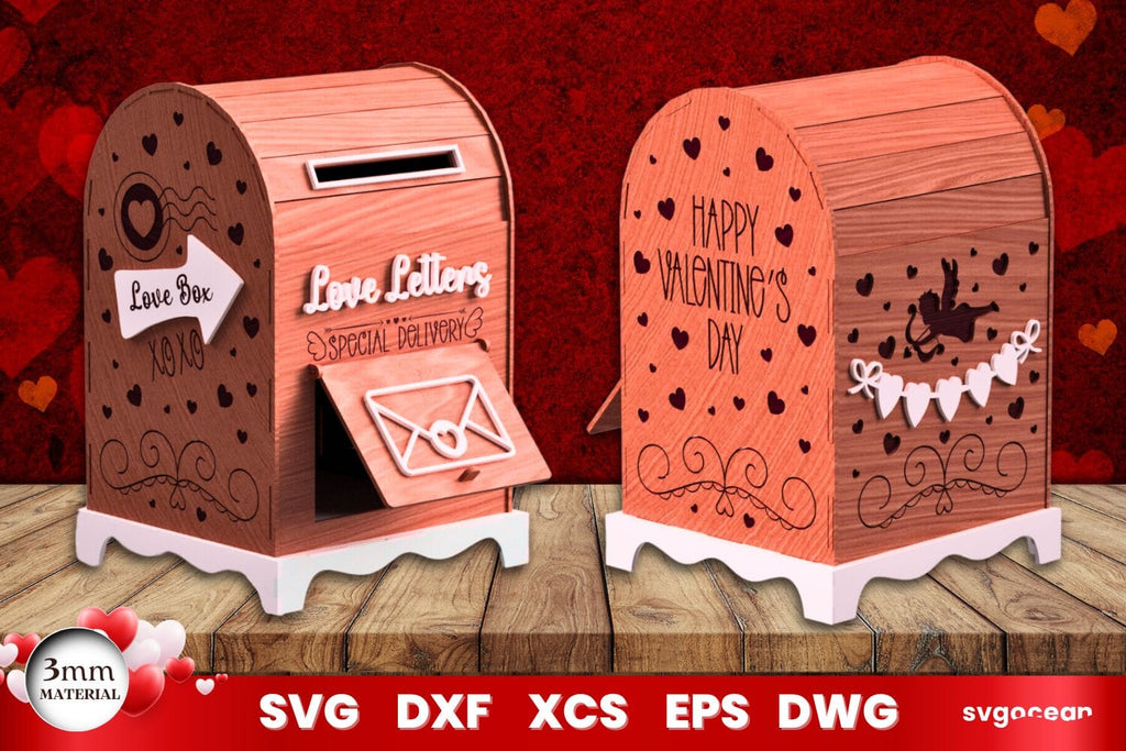 Valentine's Day Mailbox Laser Cut - So Fontsy