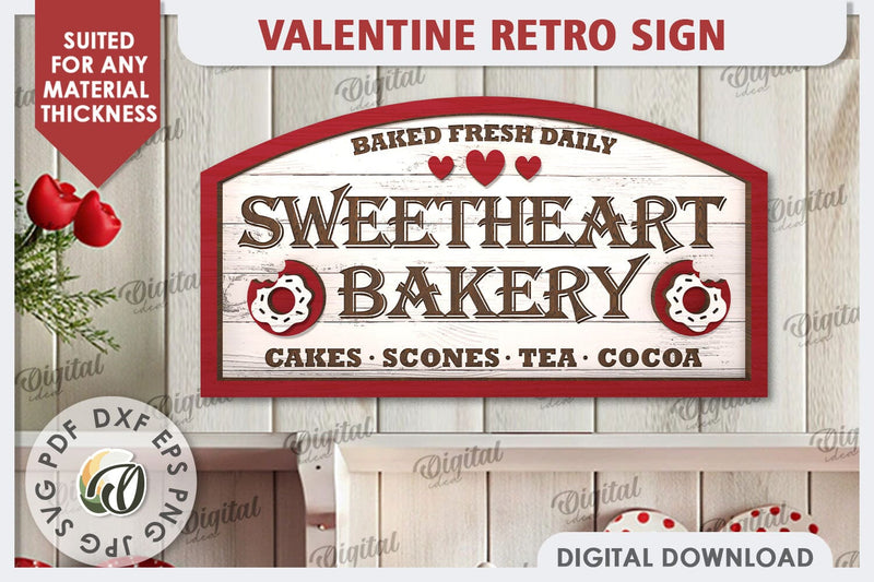 Valentine's Day Retro Signs Laser Cut Bundle. Wall Signs SVG - So Fontsy