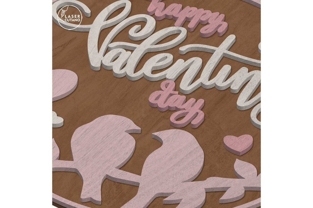 Valentine's Day SET Wall Decorative Ornaments, Laser Cut Template, Wood ...