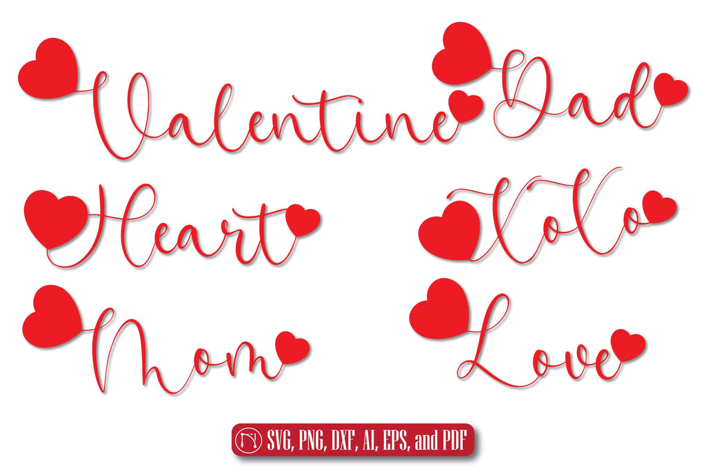 Valentine's Day Word Art SVG Bundle - So Fontsy