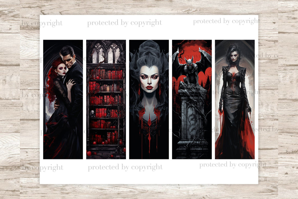 Vampire Bookmarks Printable | Gift For Book Lover - So Fontsy