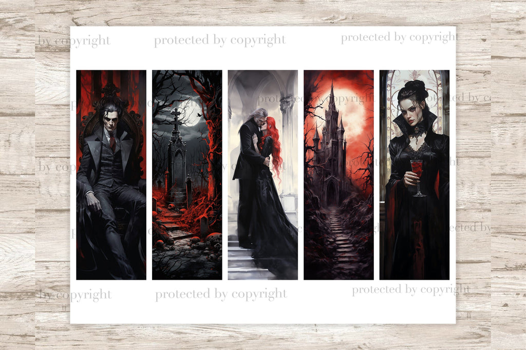 Vampire Bookmarks Printable | Gift For Book Lover - So Fontsy