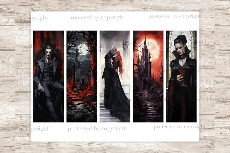 Vampire Bookmarks Printable | Gift For Book Lover - So Fontsy