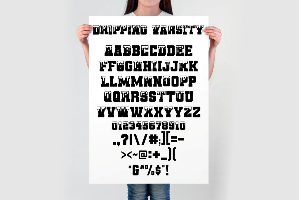 Varsity Font SVG, College Font Svg, Dripping Letters, University Font ...
