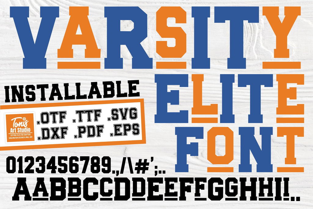 Varsity Font SVG | Varsity Elite Font OTF TTF | Bold Sports Letters fo ...