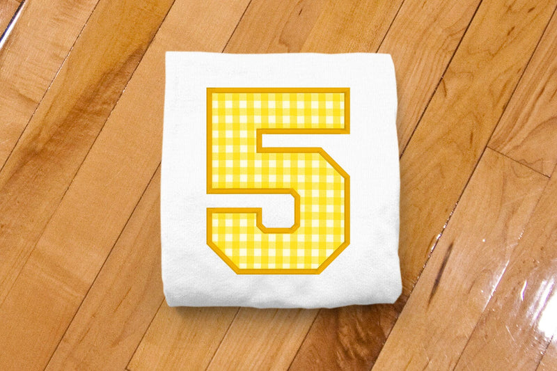 Varsity Number 5 Applique Embroidery - So Fontsy