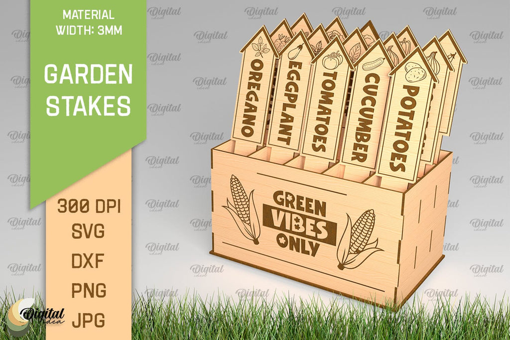 Vegetables Garden Stakes SVG. Plant Markers Laser Cut - So Fontsy