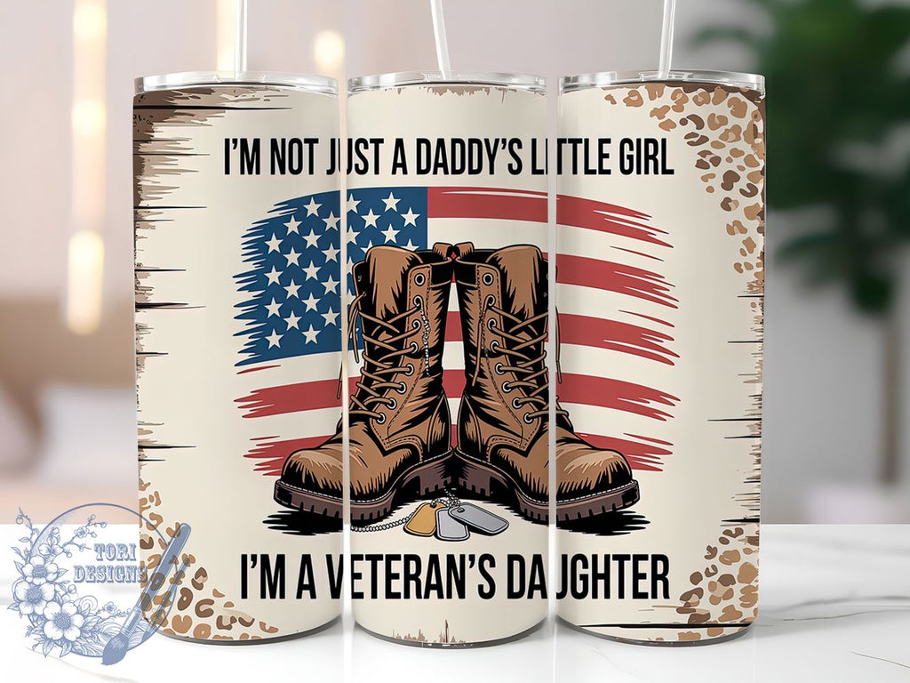 Veterans Daughter Patriotic Tumbler, Military Family Wrap, Patriotic ...