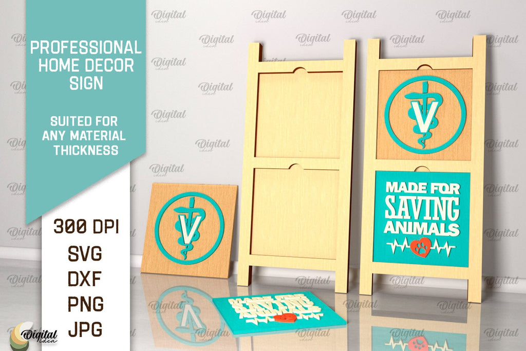 Veterinary Sign SVG. Professional Home Decor Sign Laser Cut - So Fontsy