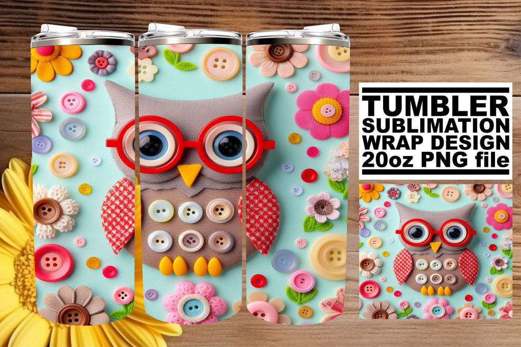 Vibrant 3D Owl Sublimation Design: Stunning Details - So Fontsy