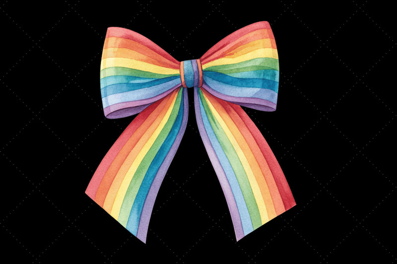 Vibrant Gradient Rainbow Coquette Bow Clipart, vibrant rainbow bow ...