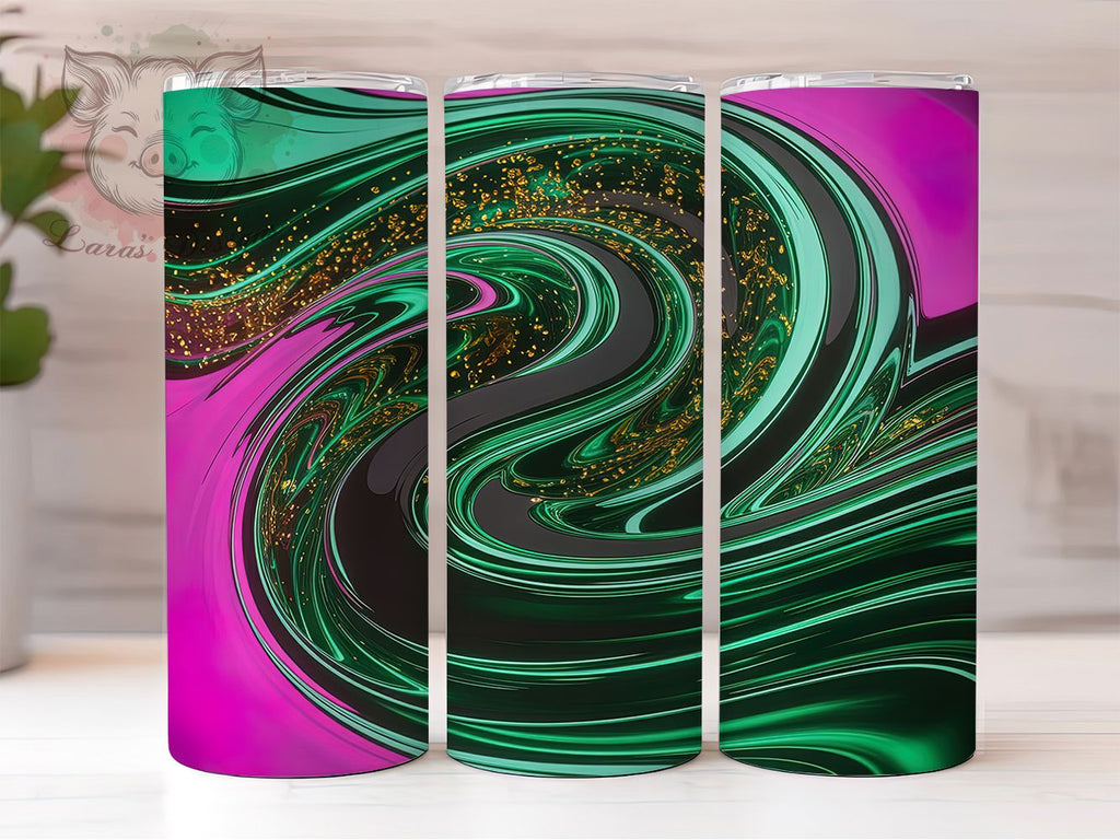Vibrant Neon Oil Slick Slime Tumbler, Oil Slick Wrap, 20oz Tumbler ...