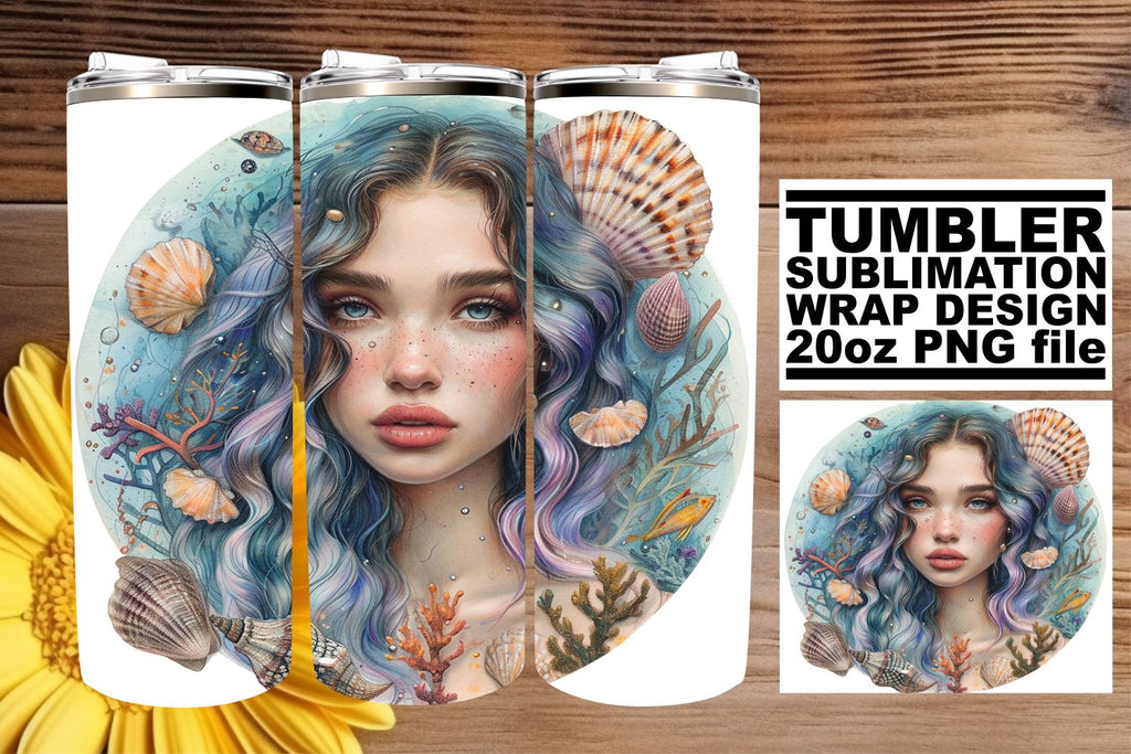 Vibrant Whimsical Sea Siren Sublimation Set - So Fontsy