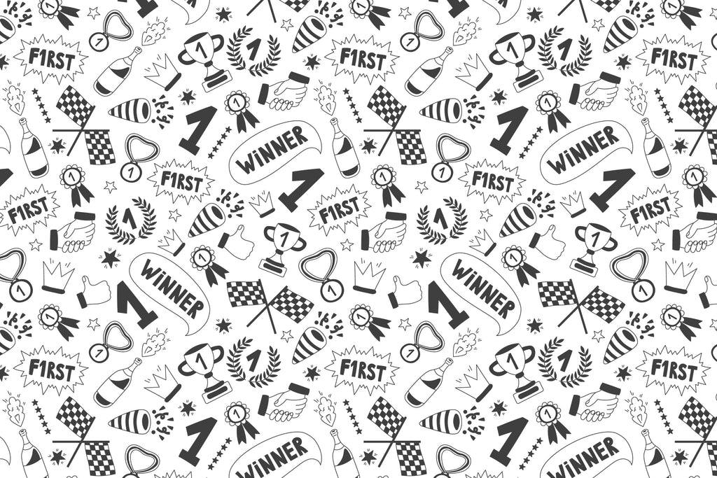 Victory Doodle Seamless Pattern & Paper - So Fontsy