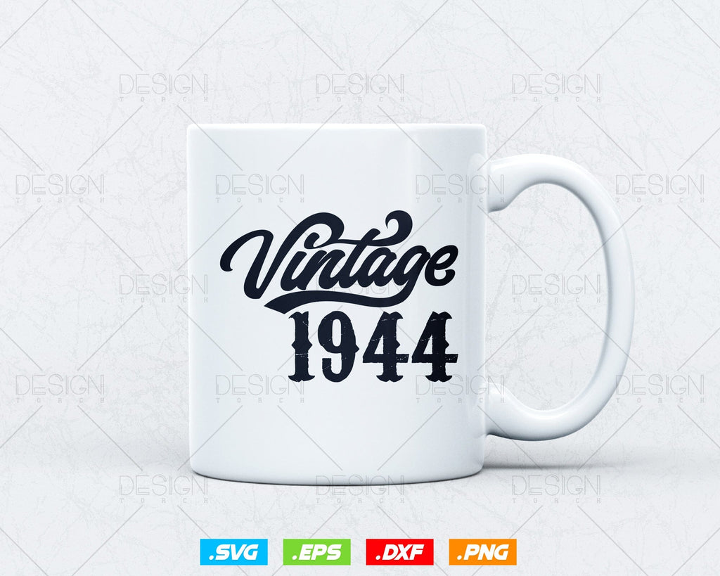 Vintage 1944 Birthday Svg Png, 80th Birthday Svg, Vintage 1944 Shirt ...