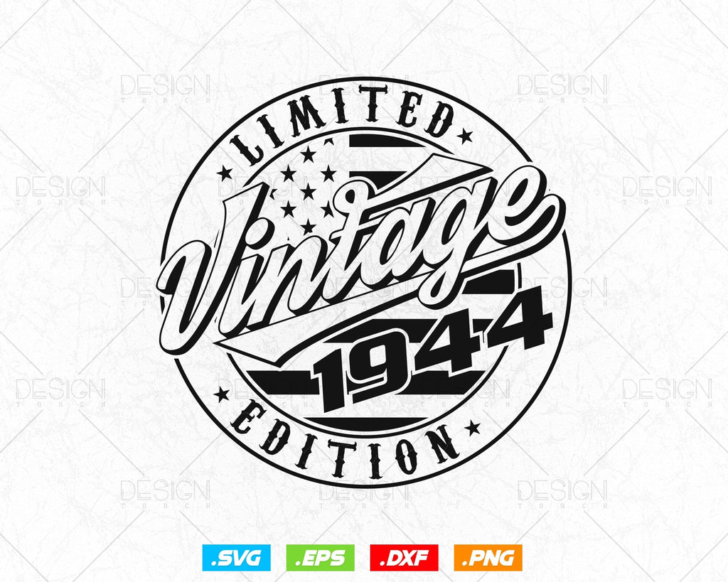 Vintage 1944 Flag Stamp 80th Birthday Svg Png, Birthday 80th Years Old ...