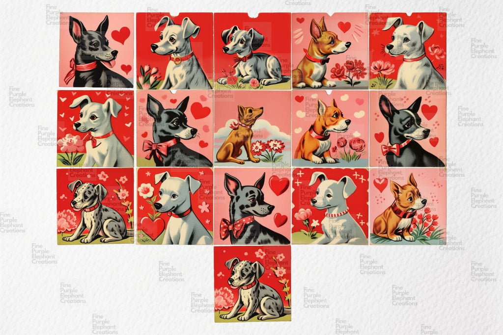 Vintage 1950s Dog Valentine's Day PNG Junk Journal Ephemera Clipart ...