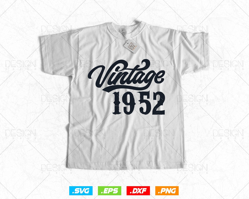 Vintage 1952 Birthday Svg Png, 72nd Birthday Svg, Vintage 1952 Shirt ...