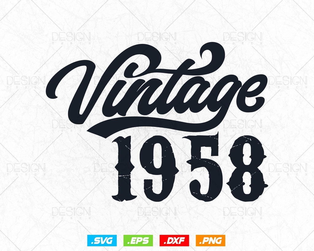Vintage 1958 Birthday Svg Png, 66th Birthday Svg, Vintage 1958 Shirt ...