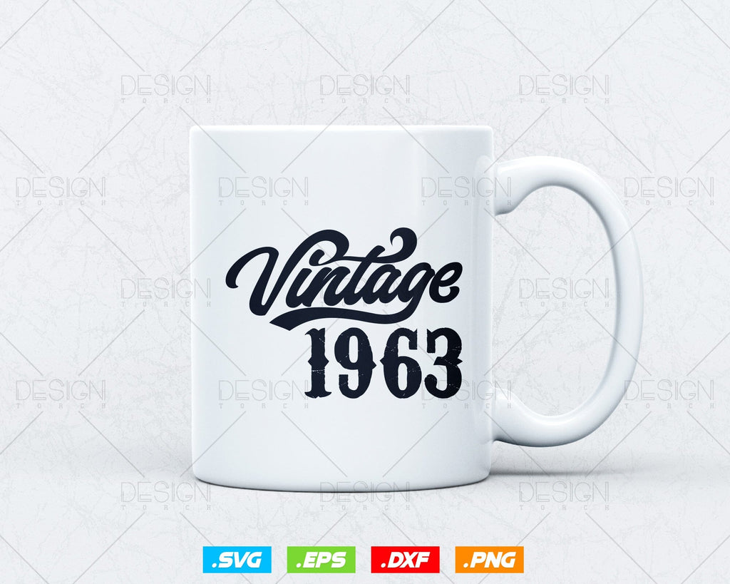 Vintage 1963 Birthday Svg Png, 61st Birthday Svg, Vintage 1963 Shirt ...