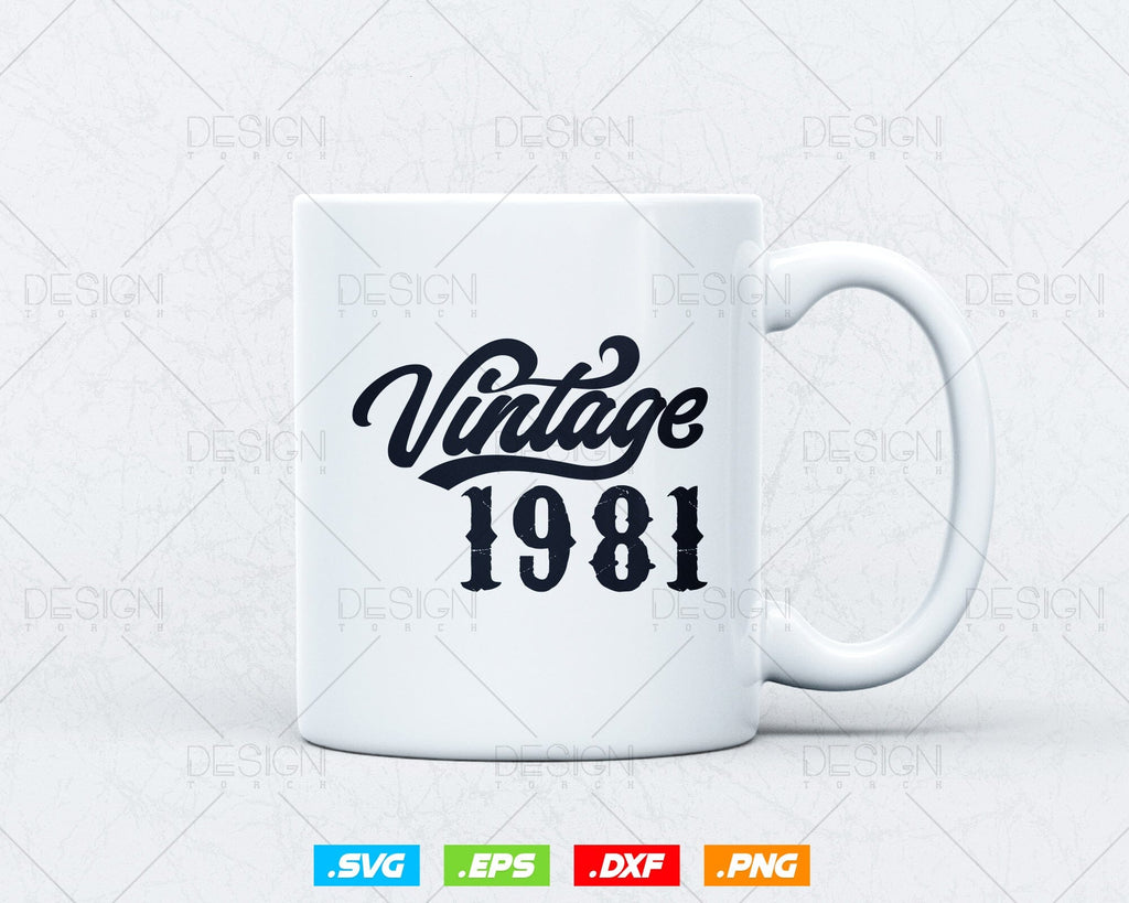 Vintage 1981 Birthday Svg Png, 43rd Birthday Svg, Vintage 1981 Shirt ...