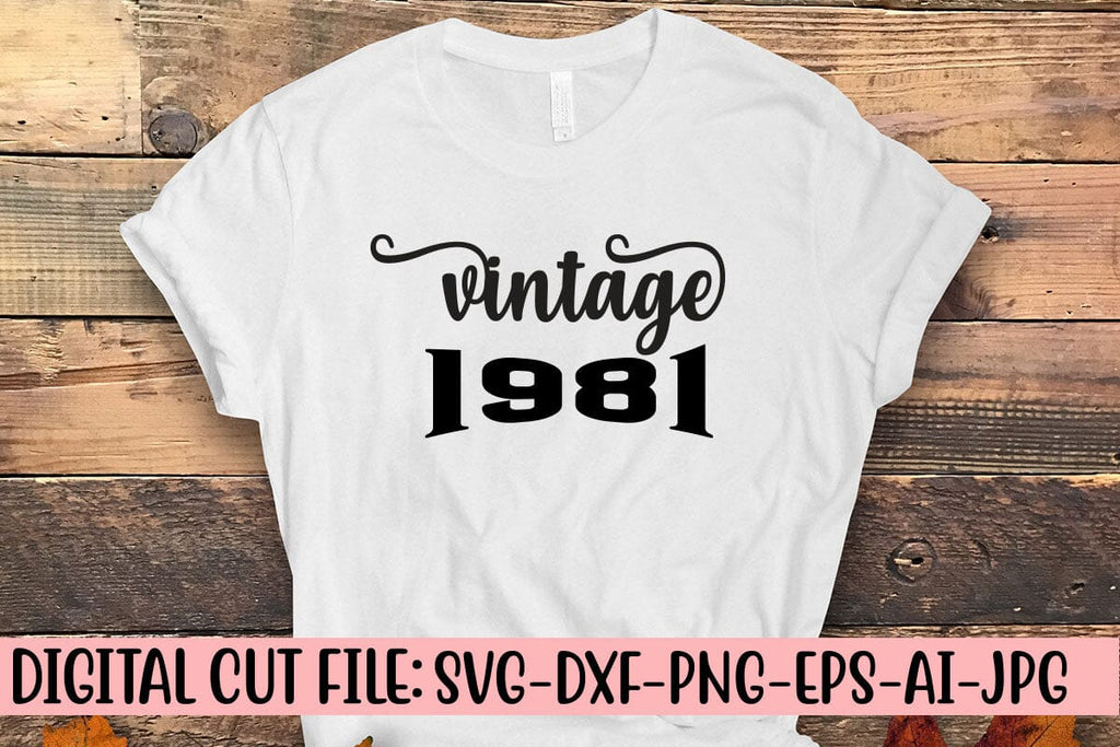 Vintage 1981 SVG Cut File - So Fontsy