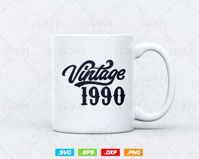 Vintage 1990 Birthday Svg Png, 34th Birthday Svg, Vintage 1990 Shirt ...